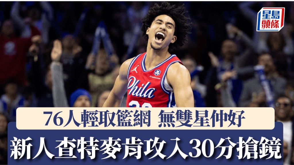 NBA│76人無安比、保羅佐治先贏波 靠新人麥肯打出米高佐敦級數據擊敗籃網 | 星島日報